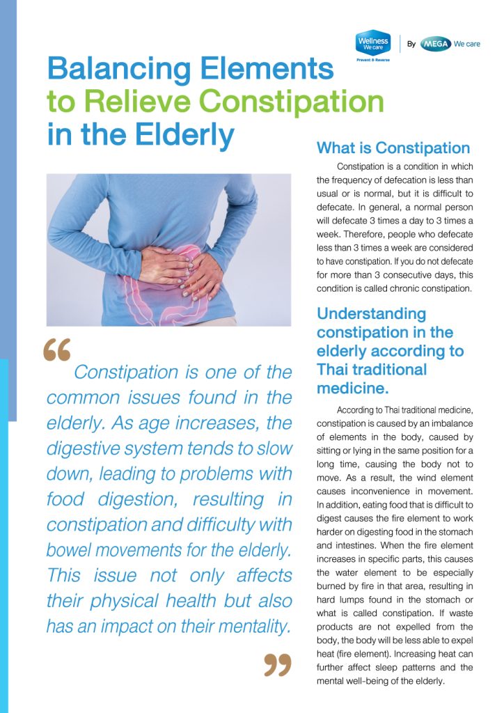 Balancing Elements to Relieve Constipation in the Elderly - Wellness